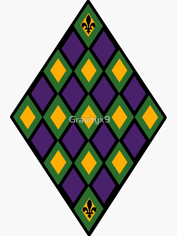 "Mardi Gras Diamond Pattern" Sticker for Sale by Gravityx9 | Redbubble