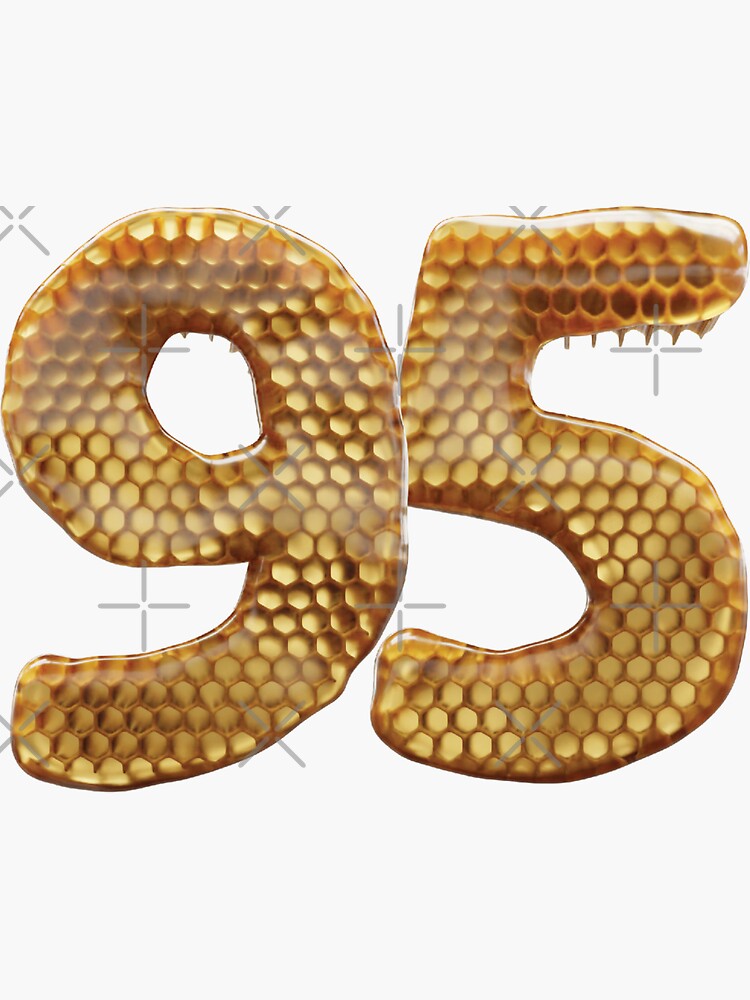 "95 Number 3d Honey Numbers Font" Sticker by HelloFromAja | Redbubble