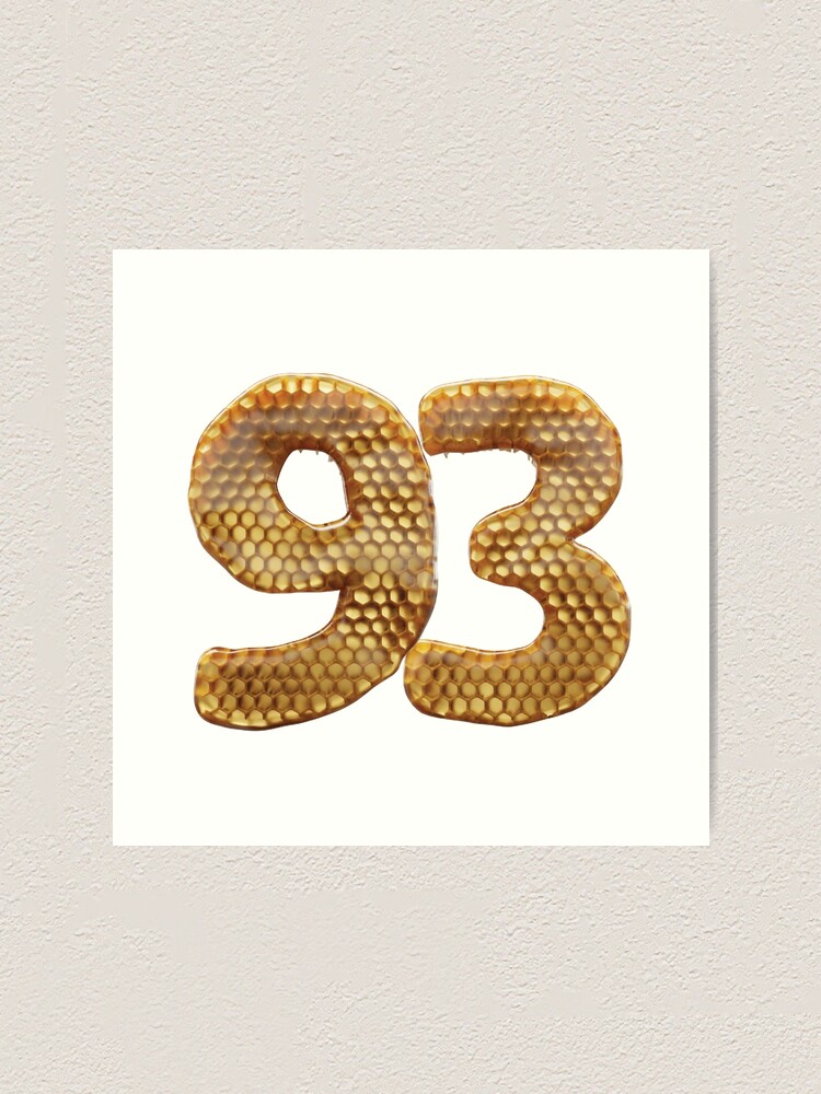 "93 Number 3d Honey Numbers Font" Art Print for Sale by HelloFromAja ...