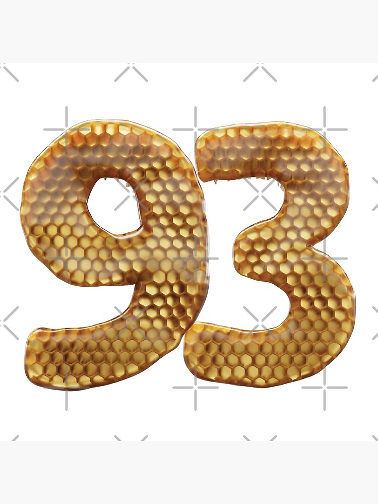 "93 Number 3d Honey Numbers Font" Art Print for Sale by HelloFromAja ...