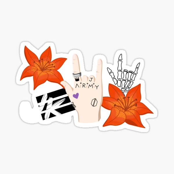 "Jeon Jungkook - Hand Tattoo" Sticker for Sale by forbangtan | Redbubble