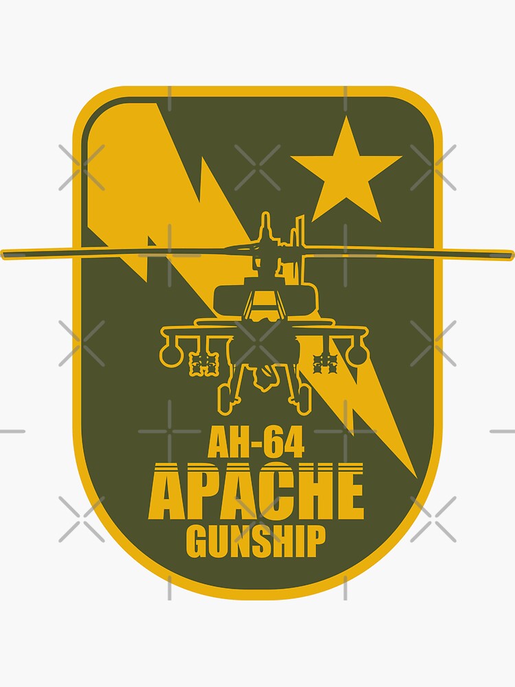 "AH-64 Apache Patch" Sticker by StrongVlad | Redbubble