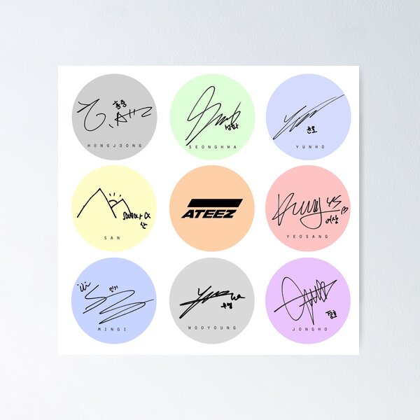 "Ateez Signature Pattern" Poster for Sale by lovely-day | Redbubble