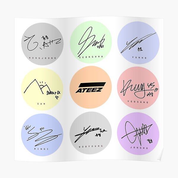 "Ateez Signature Pattern" Poster for Sale by lovely-day | Redbubble