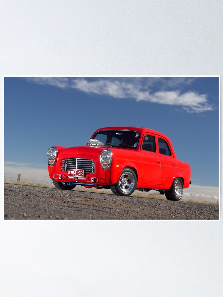 "Red 1955 Ford Prefect" Poster for Sale by jjphoto | Redbubble