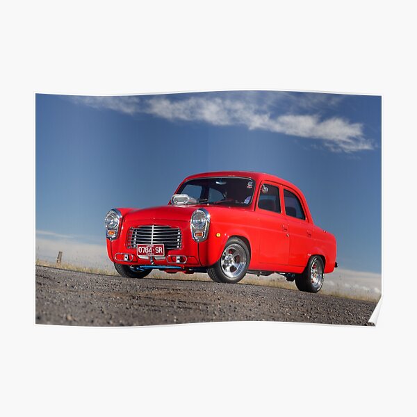 "Red 1955 Ford Prefect" Poster for Sale by jjphoto | Redbubble