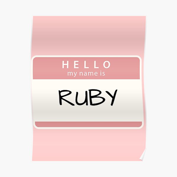 Ruby Name Posters | Redbubble