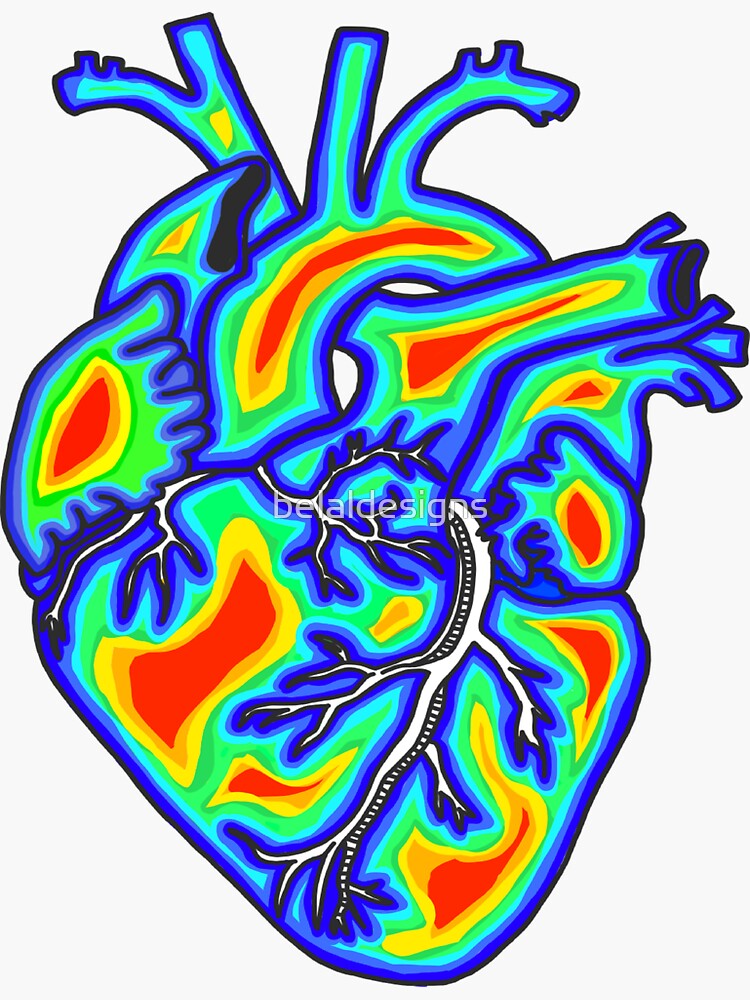 "Anatomical Heart Thermal Design" Sticker for Sale by belaldesigns ...