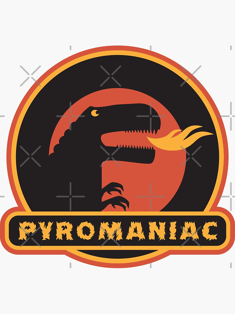 "Dinosaur Pyromaniac" Sticker for Sale by studio838 | Redbubble