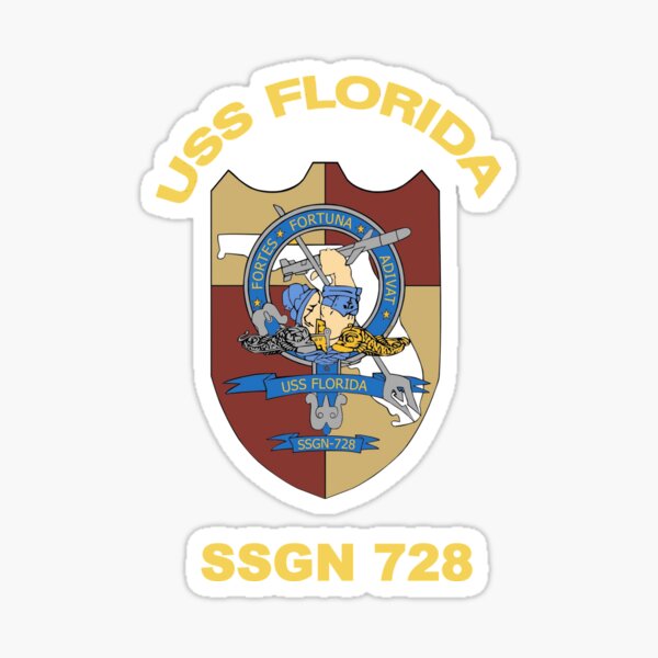 "USS Florida SSGN-728 Crest for Dark Colors" Sticker by Spacestuffplus ...