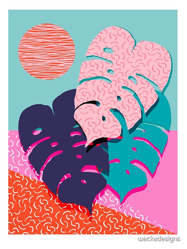 "Mega - throwback memphis 1980's 80's 80s style art print bright ...