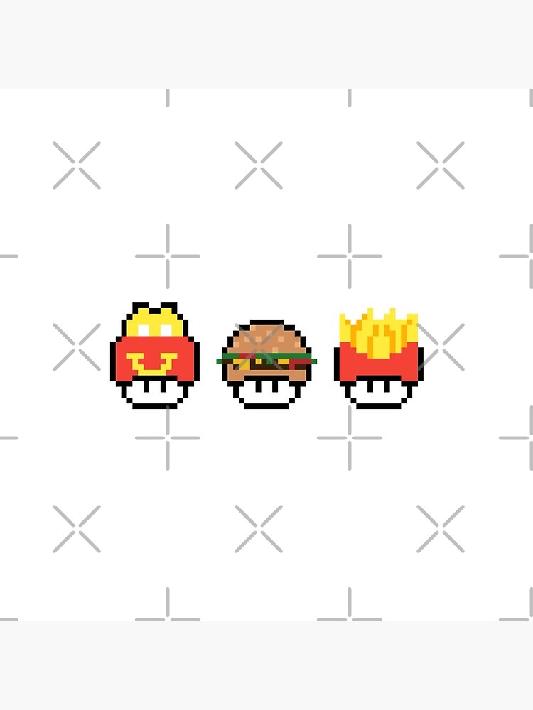 "McDonalds Mushroom Pixel Art Collection - Burger, Fries & Happy Meal ...