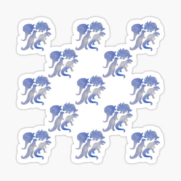 "dino blue pat." Sticker for Sale by gasponce | Redbubble