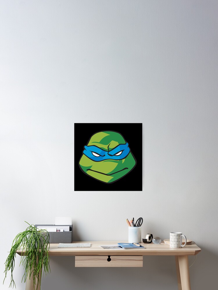 "TMNT Leonardo face" Poster for Sale by BlackHoleMedia | Redbubble