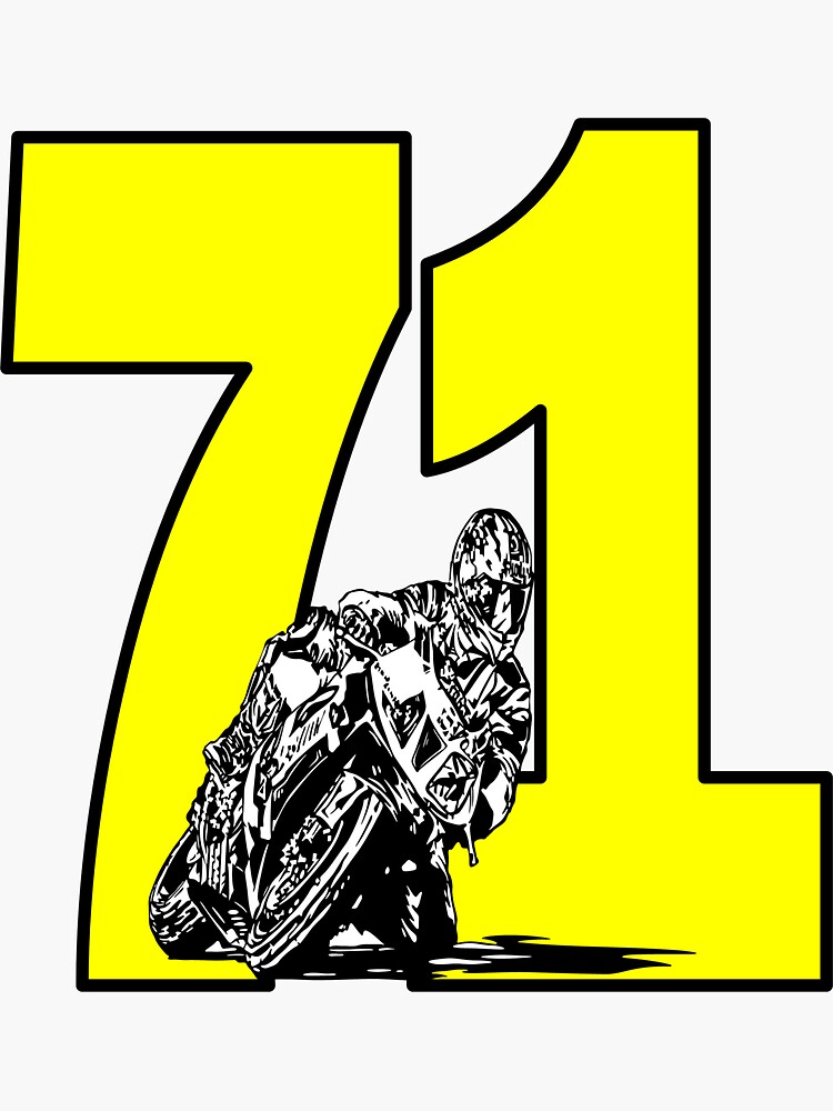 "Number 71 and a moto - seventy one" Sticker for Sale by AllShirts21 ...