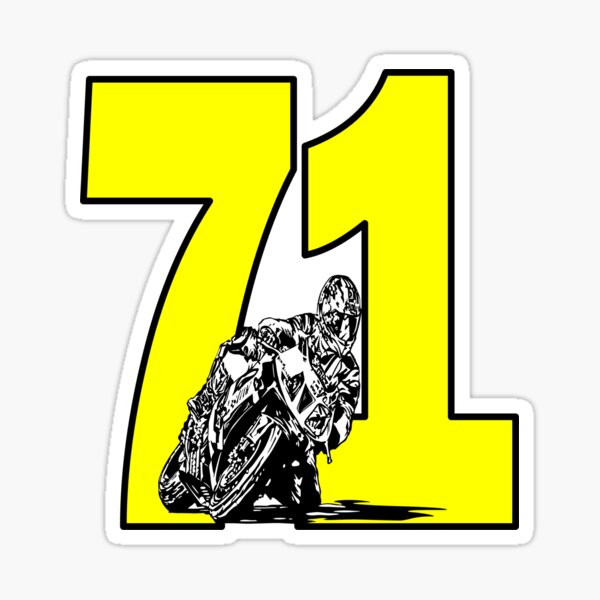 "Number 71 and a moto - seventy one" Sticker for Sale by AllShirts21 ...