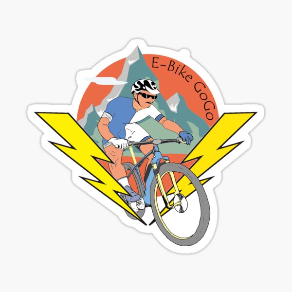 "E-Bike GoGo" Sticker by purplefrogecom | Redbubble