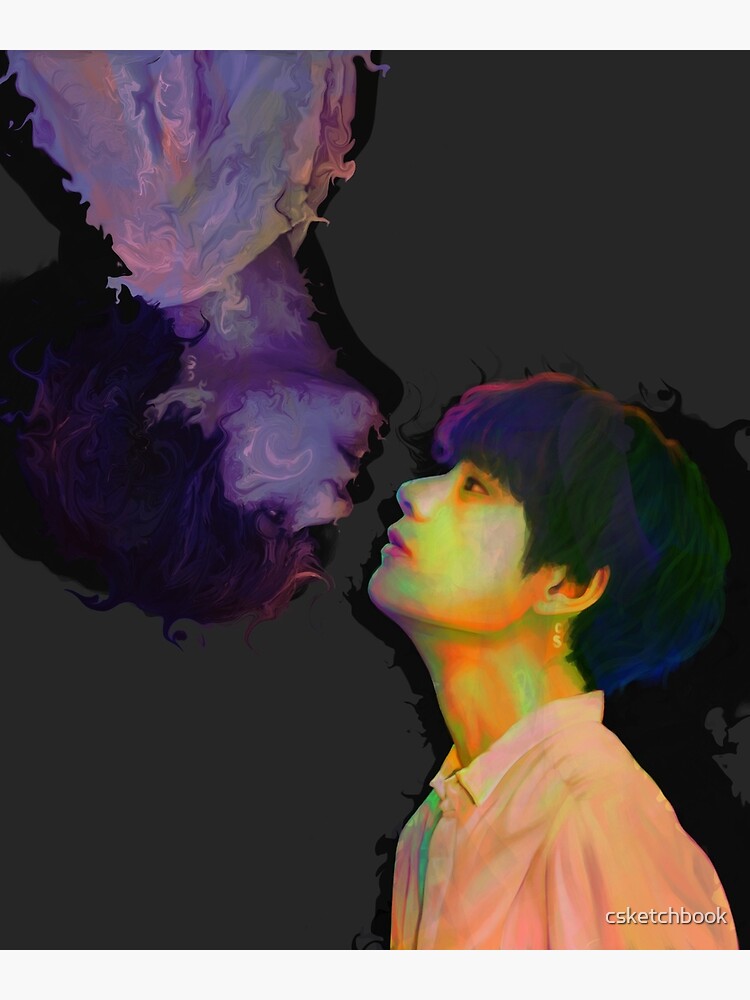 "BTS V Persona vs Shadow Digital Painting" Photographic Print for Sale ...