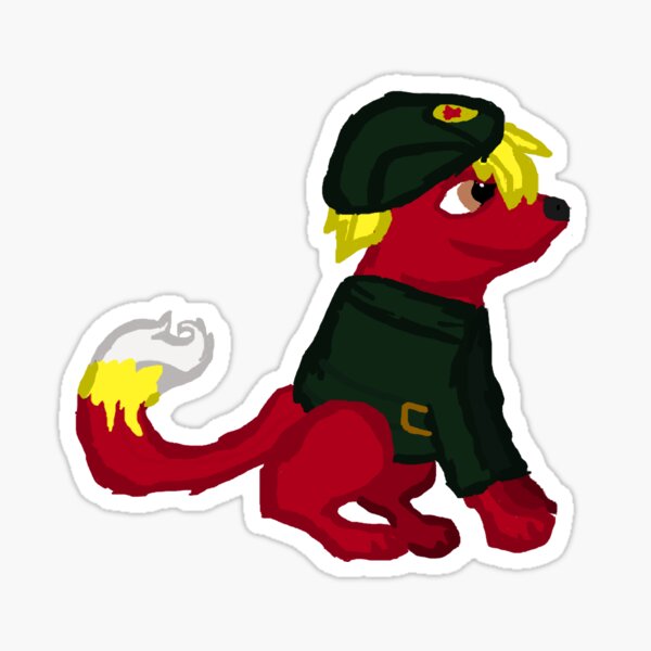 "Red Furry Communist Dog" Sticker for Sale by FlutterMuffins | Redbubble