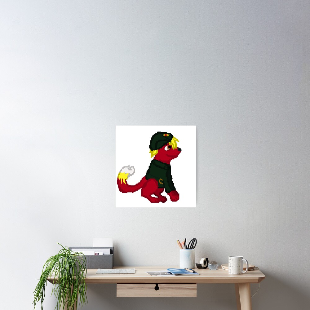 "Red Furry Communist Dog Pixel" Poster for Sale by FlutterMuffins ...