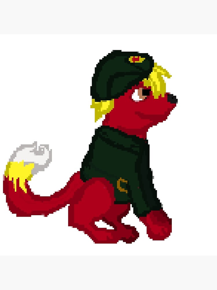 "Red Furry Communist Dog Pixel" Poster for Sale by FlutterMuffins ...