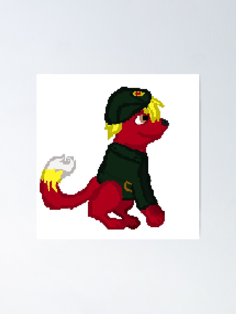 "Red Furry Communist Dog Pixel" Poster for Sale by FlutterMuffins ...