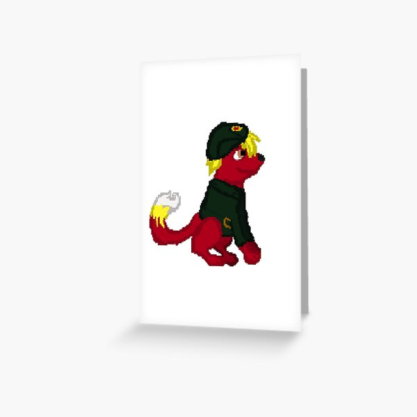 "Red Furry Communist Dog Pixel" Greeting Card by FlutterMuffins | Redbubble