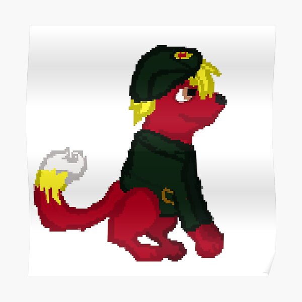"Red Furry Communist Dog Pixel" Poster for Sale by FlutterMuffins ...