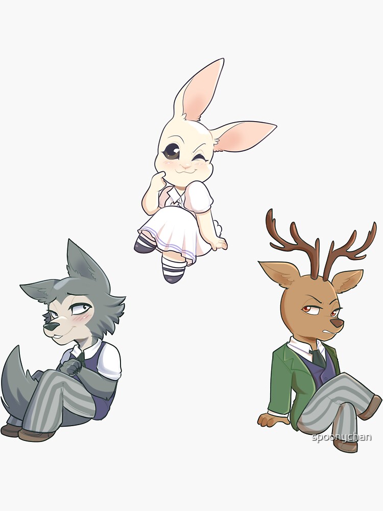 "Beastars Chibi Stickers" Sticker for Sale by spoonychan | Redbubble