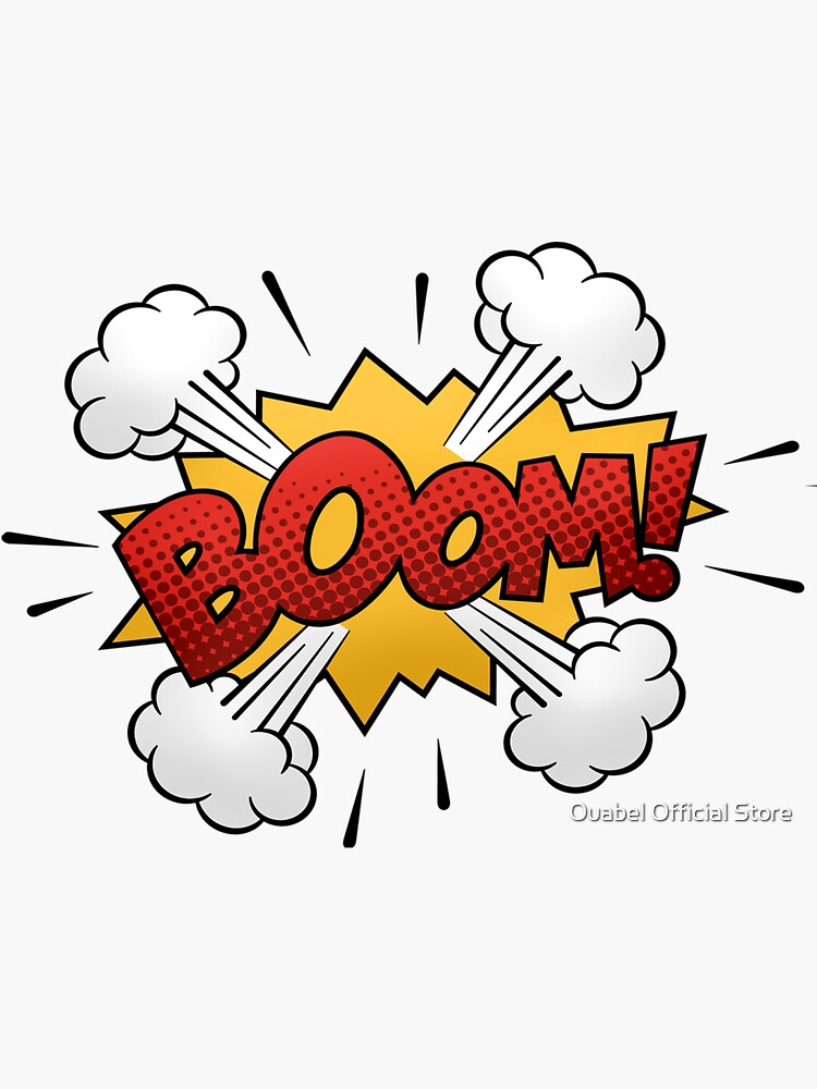 "BOOM STICKER" Sticker by medoube | Redbubble