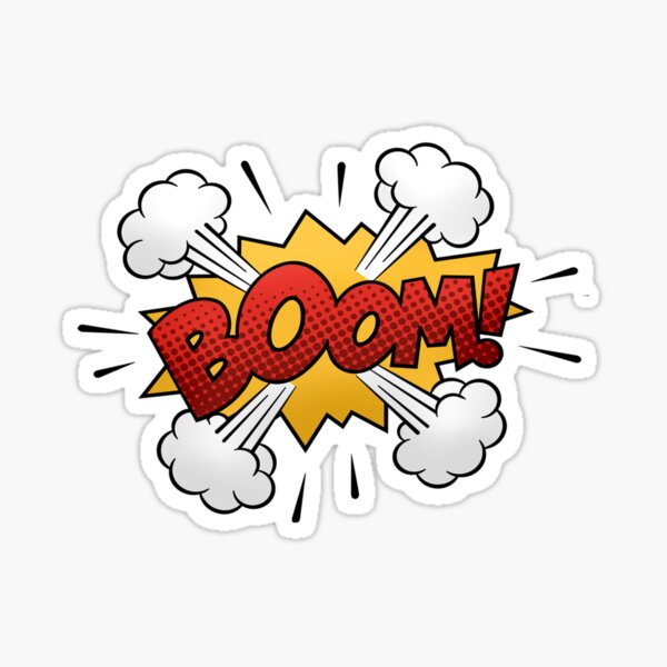 "BOOM STICKER" Sticker by medoube | Redbubble