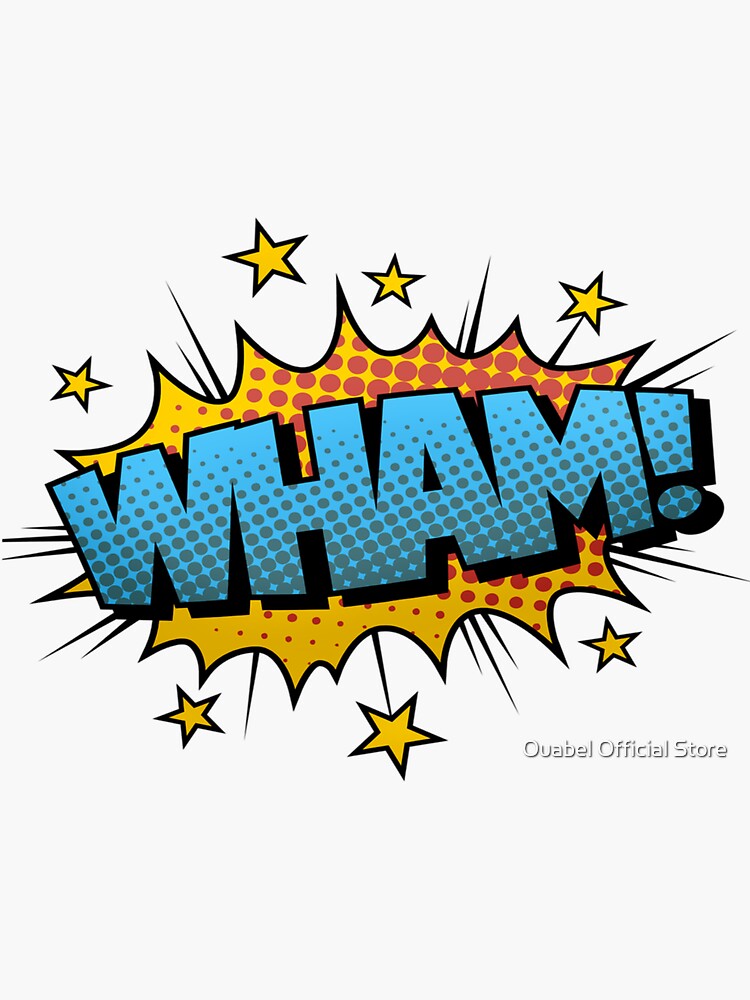 "WHAM STICKER" Sticker for Sale by medoube | Redbubble