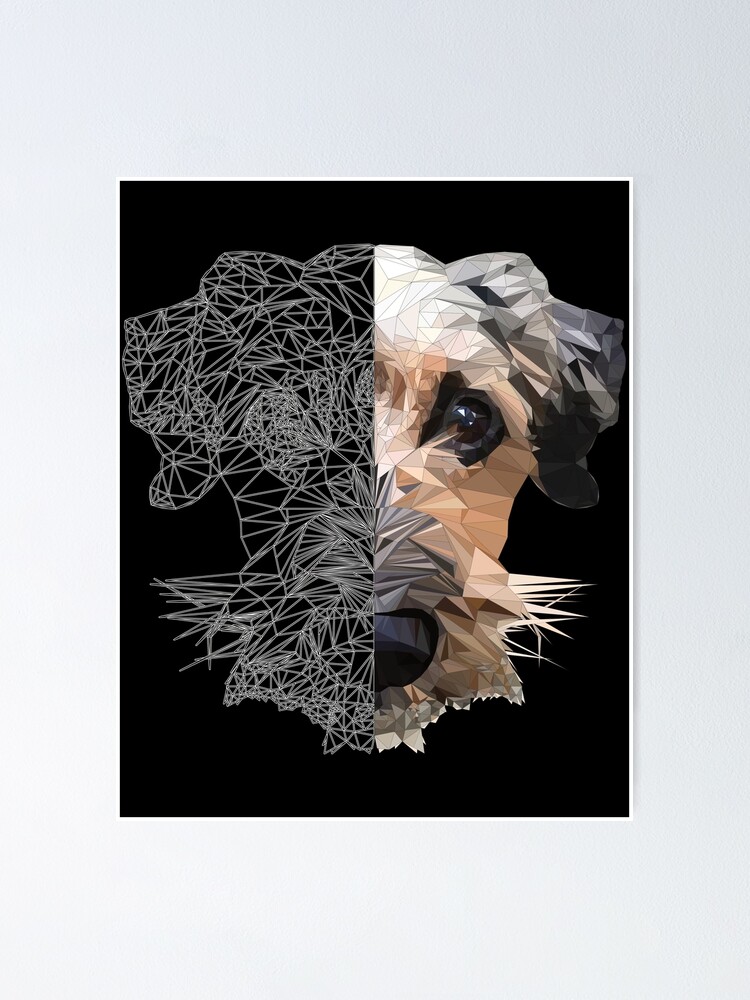 "Polygon dogs dog head" Poster for Sale by POD-Design | Redbubble