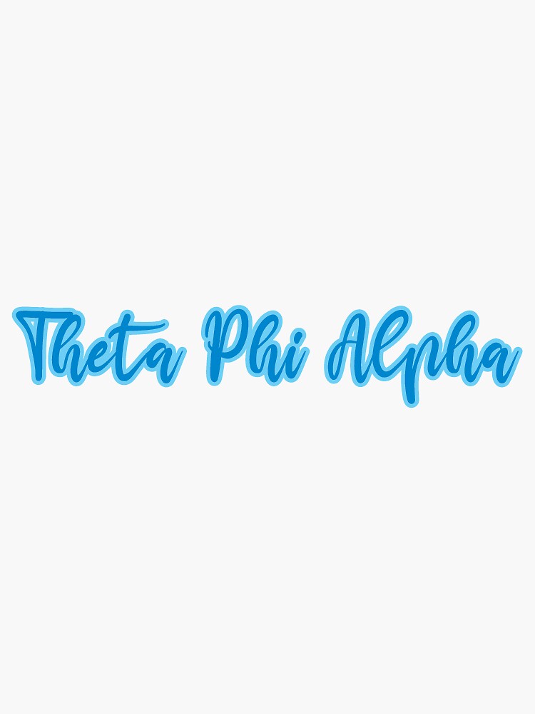 "Theta Phi Alpha Blue Calligraphy Sticker" Sticker by katiebombaby ...