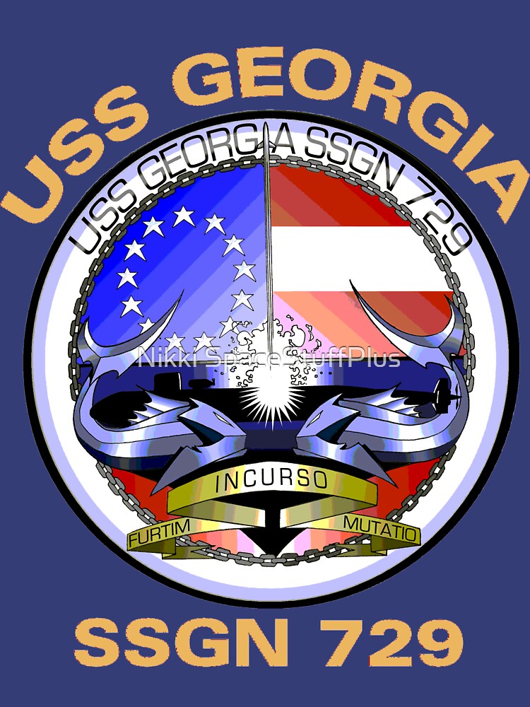 "USS Georgia (SSGN-729) Crest for Dark Colors" T-shirt by ...