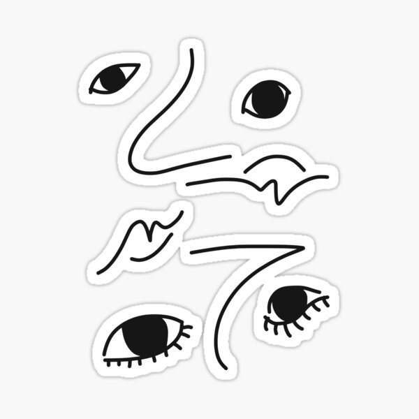 "Two Faced" Sticker by gracie-doodles | Redbubble