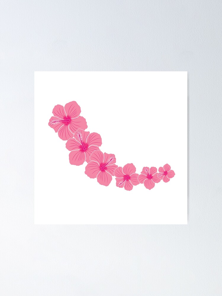 Soft Hued Pink Hibiscus Flowers Corner Bunch Poster By Ummhaya