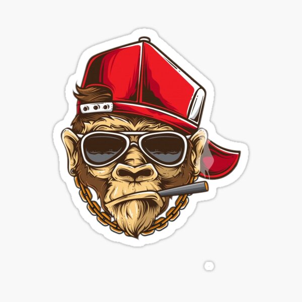 "Gangsta Monkey" Sticker for Sale by asengpabia | Redbubble