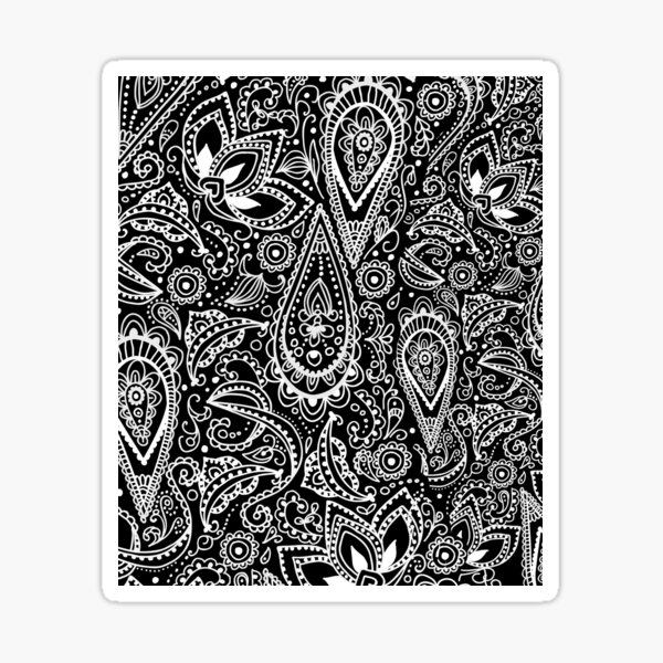 "White Paisley " Sticker by graphicmeyou | Redbubble