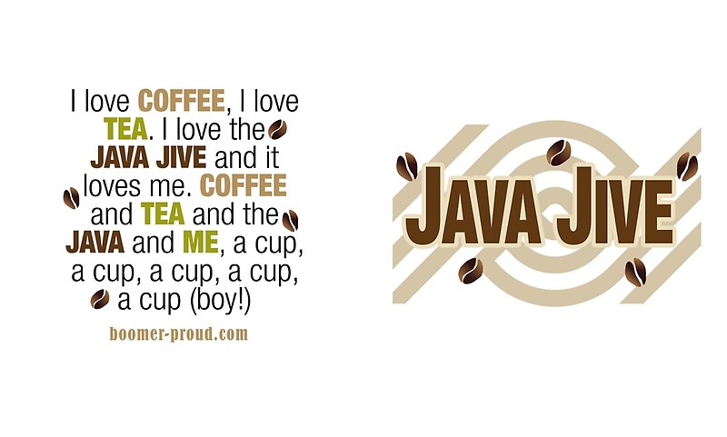 "Coffee Mug - Java Jive logo with song lyrics" by boomer-proud | Redbubble