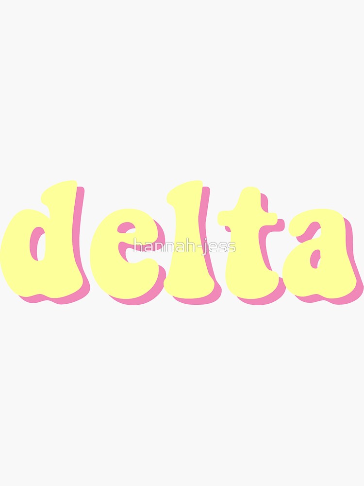 "Yellow Delta Greek Letter Sticker" Sticker by hannah-jess | Redbubble
