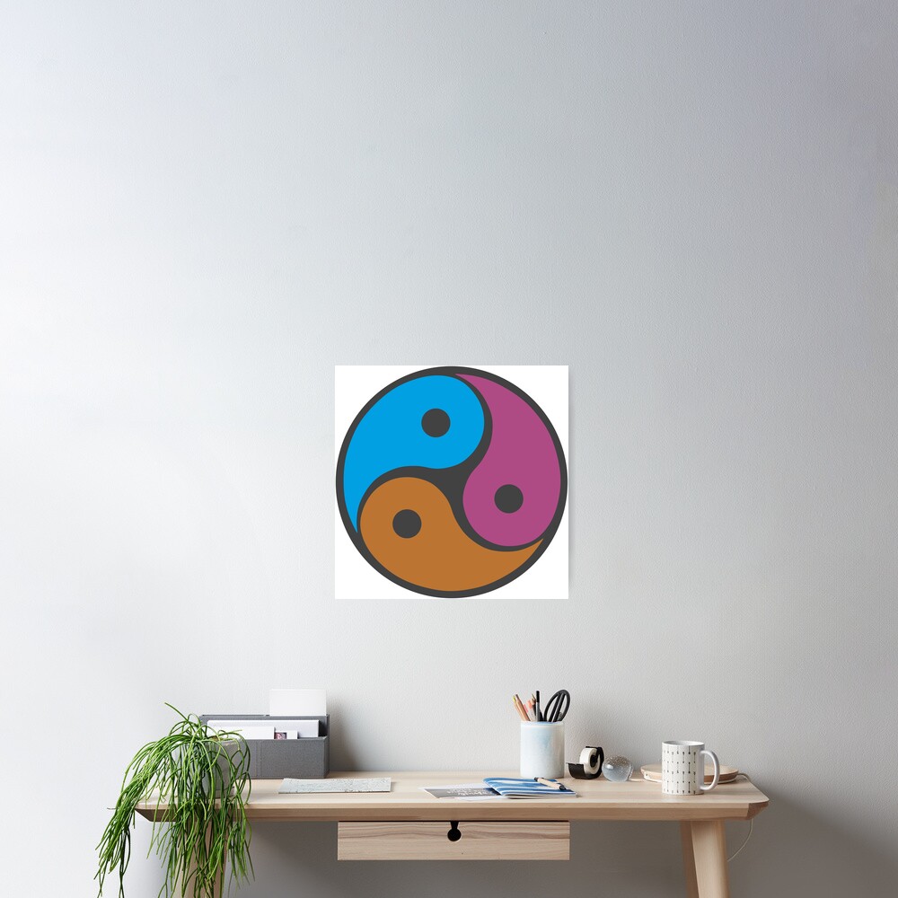 "Triple Yin-Yang BJJ " Poster by JiuJiuArts | Redbubble