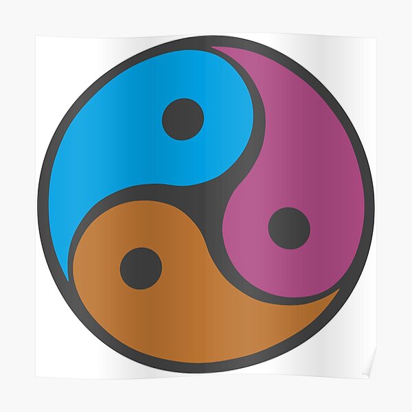 "Triple Yin-Yang BJJ " Poster by JiuJiuArts | Redbubble