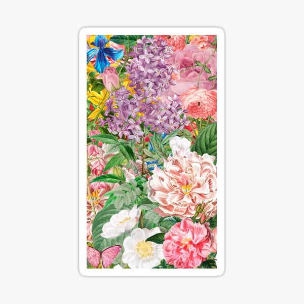 "Colorful flower collage" Sticker for Sale by biodivher | Redbubble