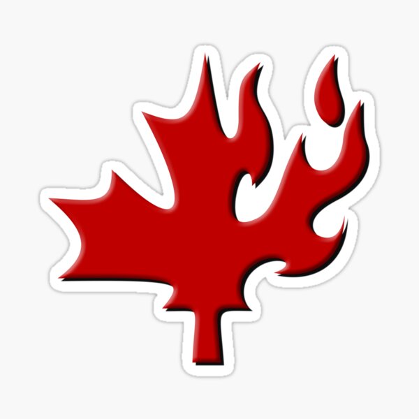 "The LBC Flaming Maple Leaf" Sticker for Sale by EstudioSalazar | Redbubble
