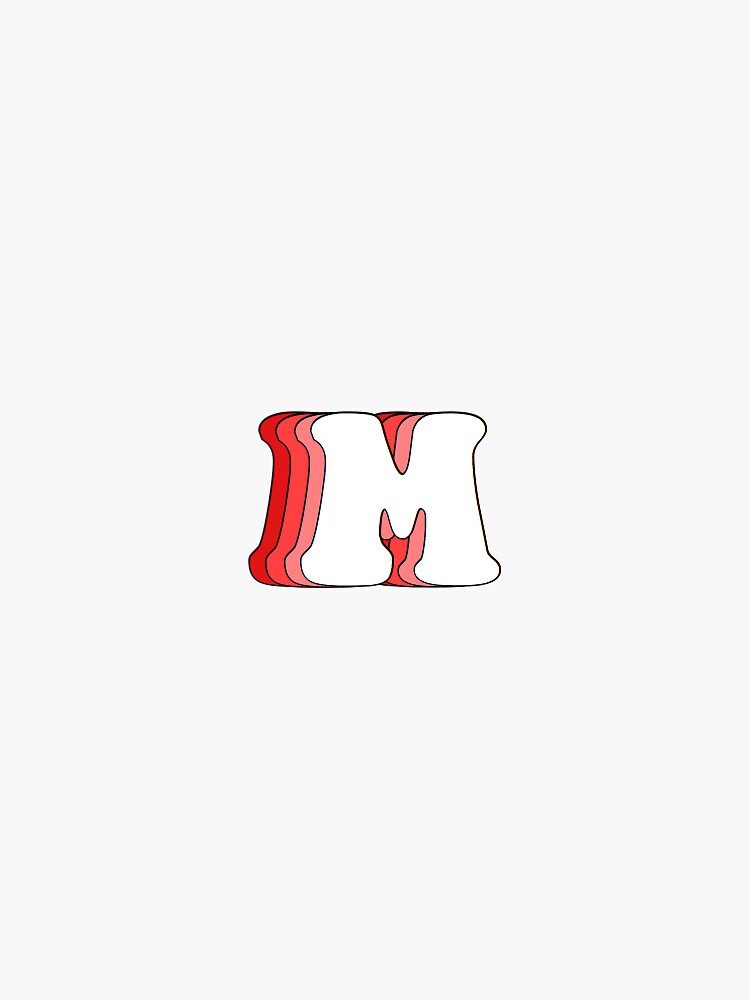 "Groovy M Sticker - Red" Sticker by haygdesigns | Redbubble