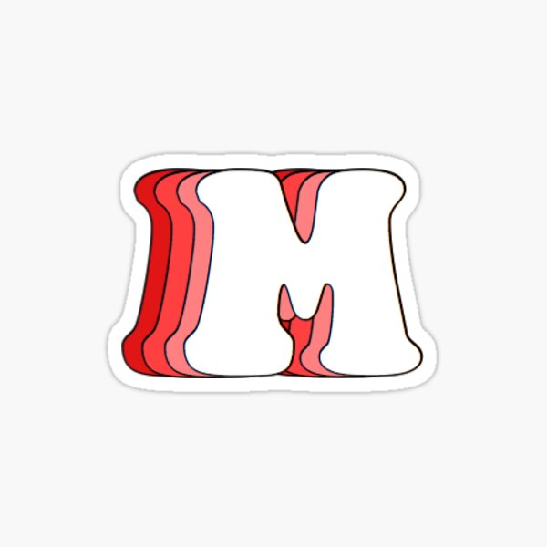 "Groovy M Sticker - Red" Sticker by haygdesigns | Redbubble
