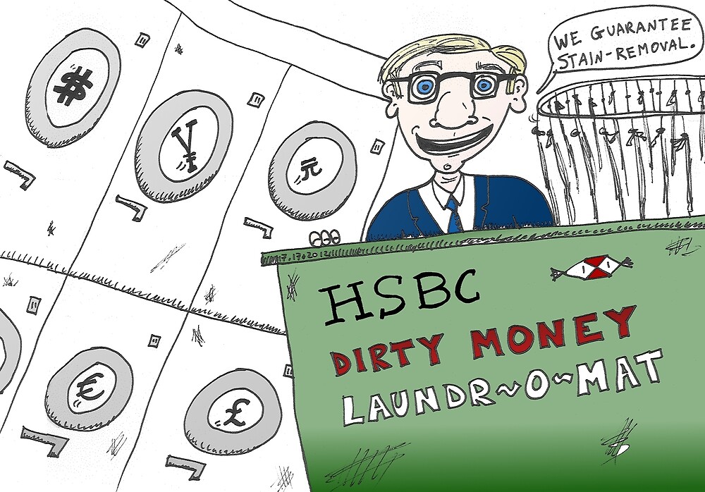 "HSBC Money Laundering cartoon" by Binary-Options | Redbubble