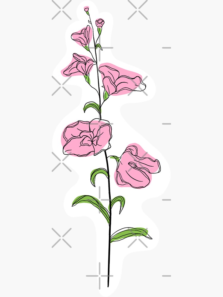 "April Flower | Sweet Pea | Color" Sticker for Sale by ekwdesigns ...