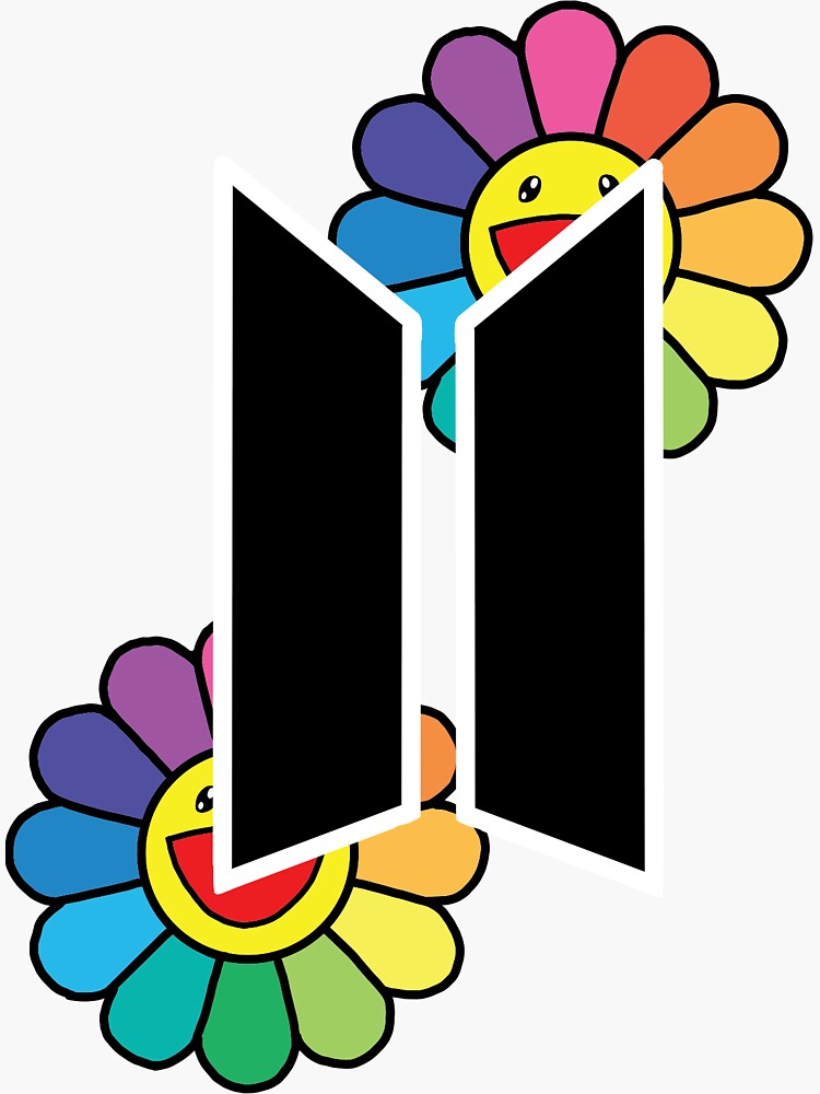 "BTS LOGO hobicore flower" Sticker for Sale by Elinatpwk | Redbubble